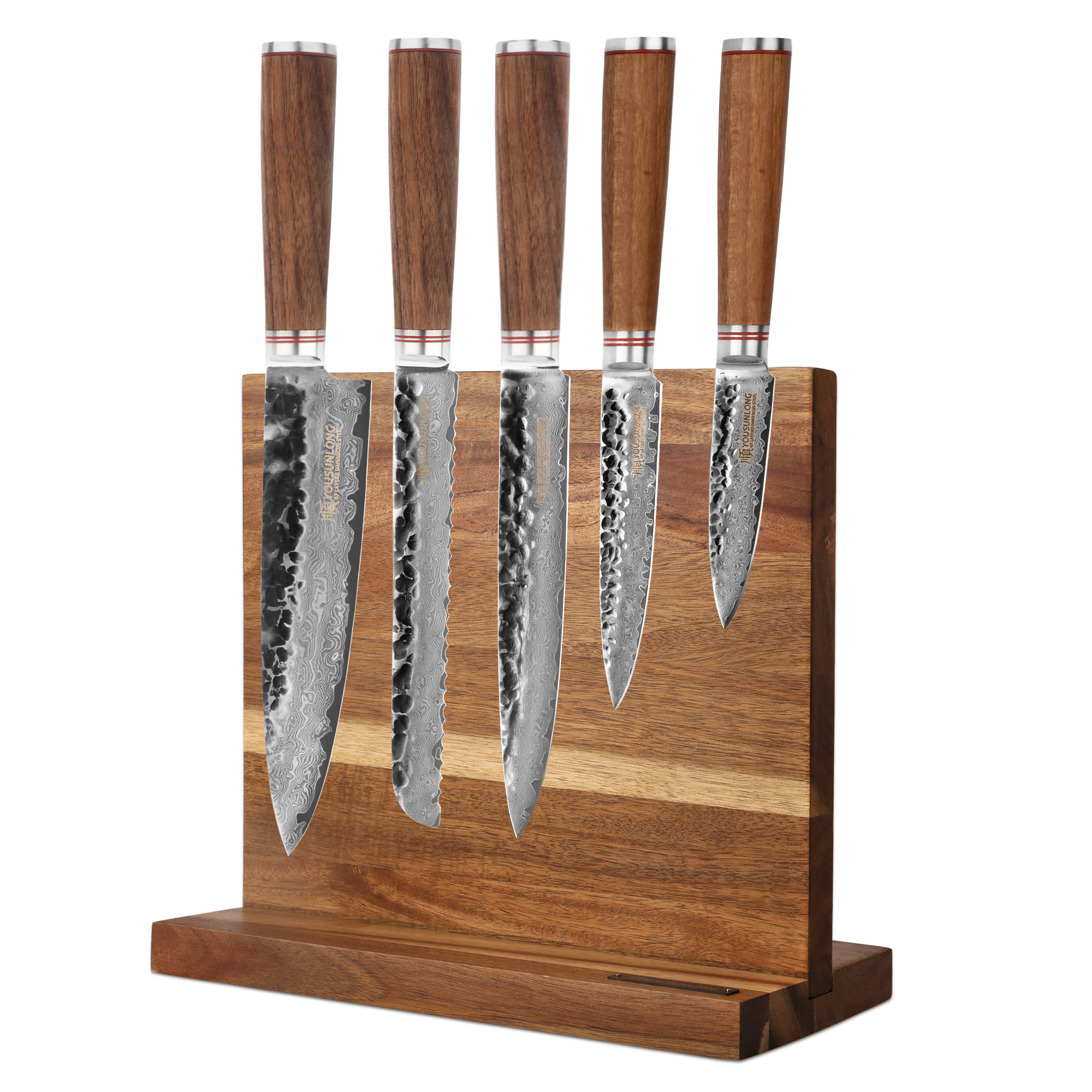 5-Piece Kitchen Knife Set with Holder - YOUSUNLONG