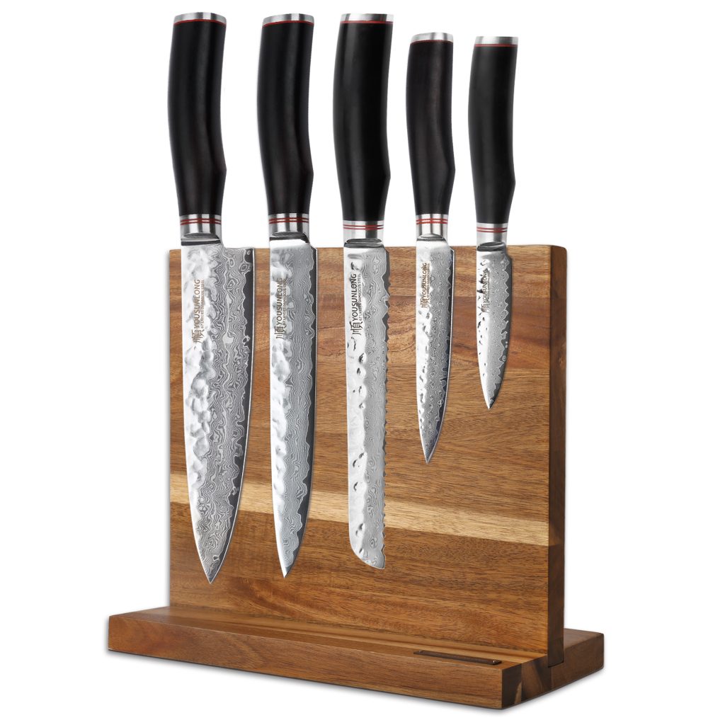 5-Piece Kitchen Knife Set with Holder - YOUSUNLONG