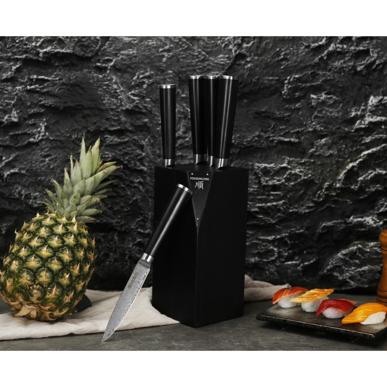 5-Piece Kitchen Knife Set with Holder - YOUSUNLONG